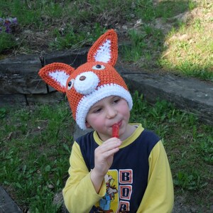 Red Fox Animal Hat Child Hat Beanie Hat Red Fox Hat Hat With Ears ...