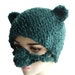 Dark Green Hat Bear Hat With Ears Teddy Ear Beanie Winter - Etsy