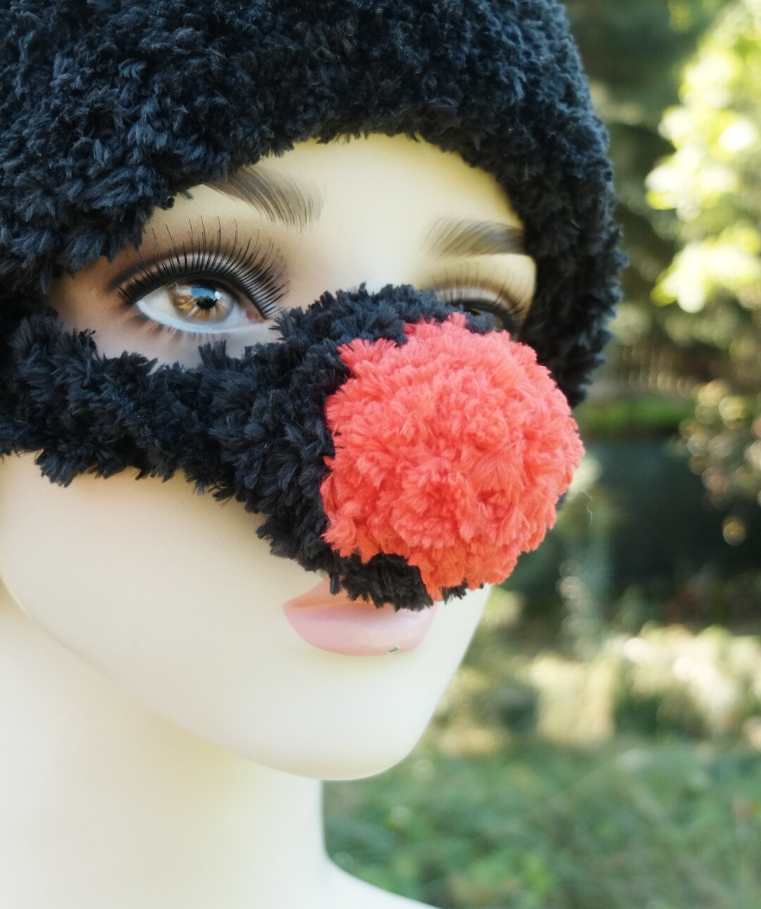 Red-black Nose Warmer, Plush Nose Protector, Joke Winter Gadget, Small ...