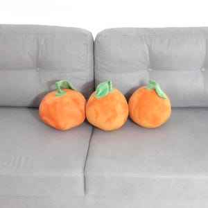 Velvet Mandarin Pillows, ONE Stuffed Tangerine, 3D Oversized Orange ...