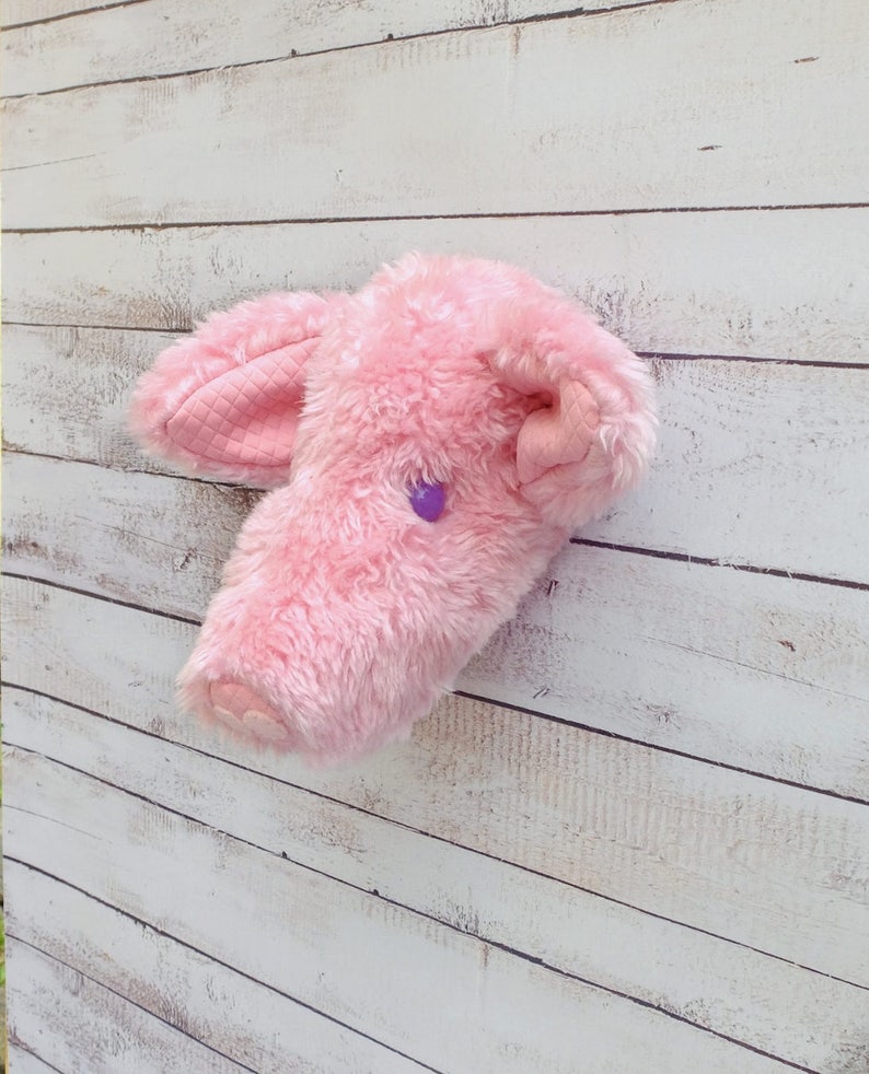 Faux Taxidermy Pig Head Soft sculpture Textile head trophy | Etsy