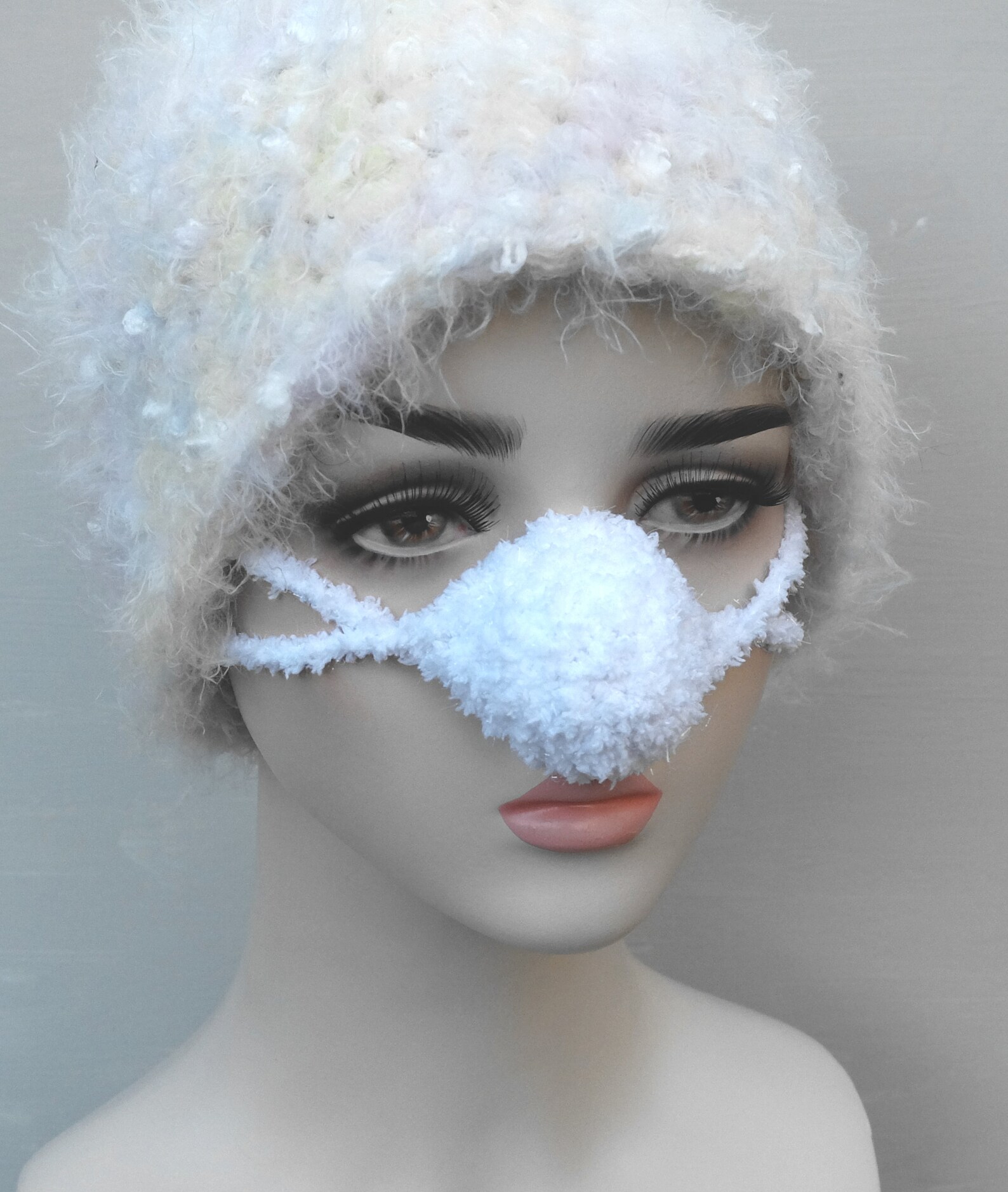 Fluffy Nose Warmer Funny Face Heater Snow-white Nose Hat - Etsy