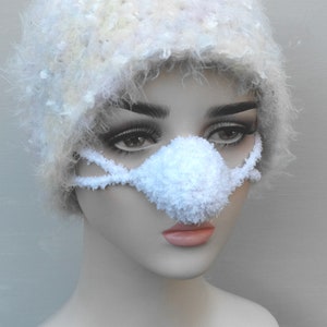 Fluffy Nose Warmer, Funny Face Heater, Snow-white Nose Hat, Perfect ...