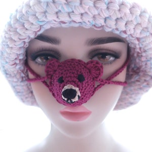 Cotton Nose Warmer, Nose Scarf, Crochet Nose Heater, Teddy Lovers ...