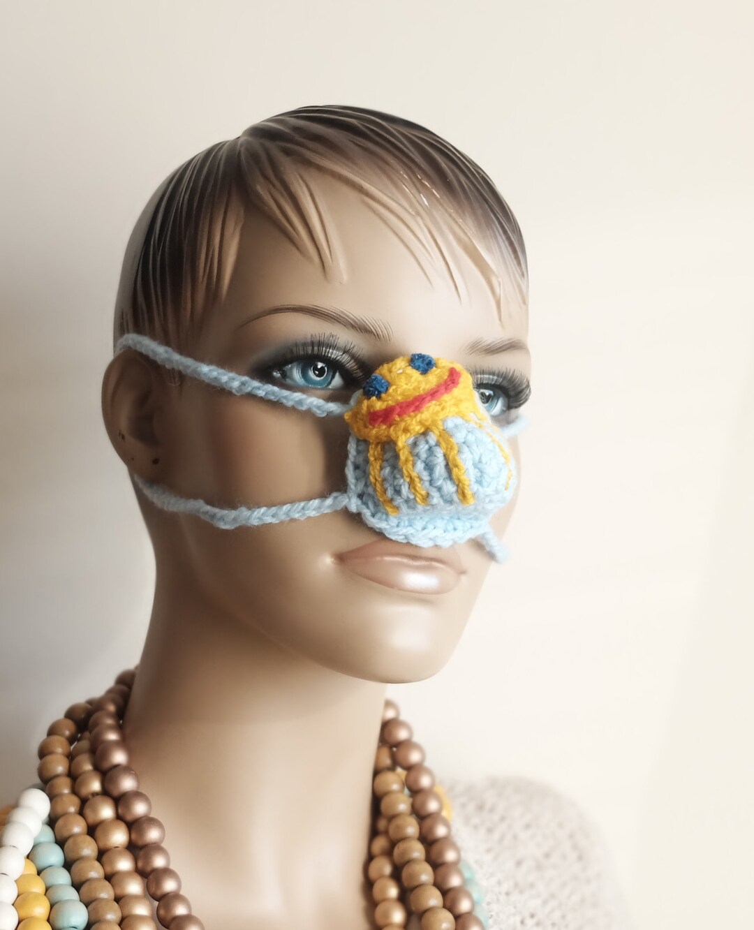 Sunny Nose Hat, Crochet Sky, Nose Warmer, Cold Nose Muff, Blue Nose ...