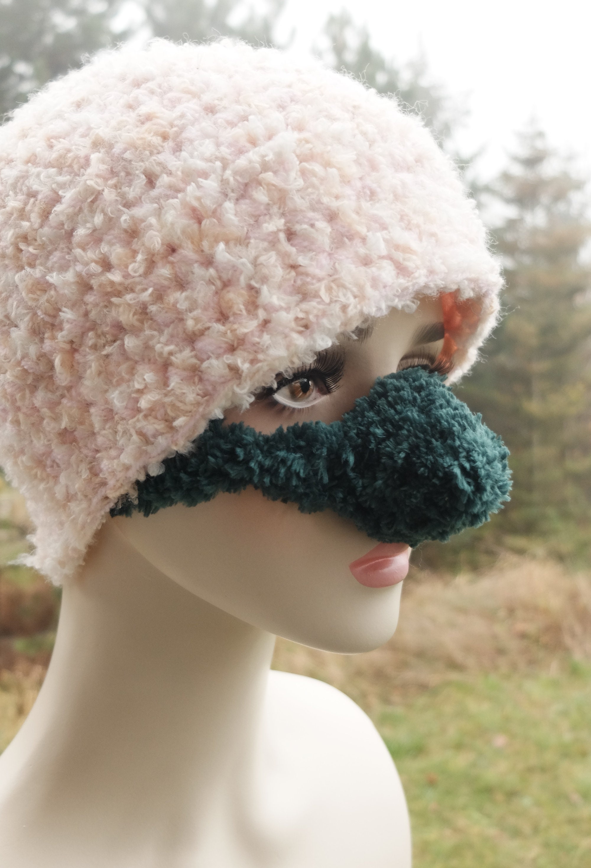 Plush Nose Warmer, Fluffy Nose Hat, Crochet Nose Hat, Funny Christmas ...