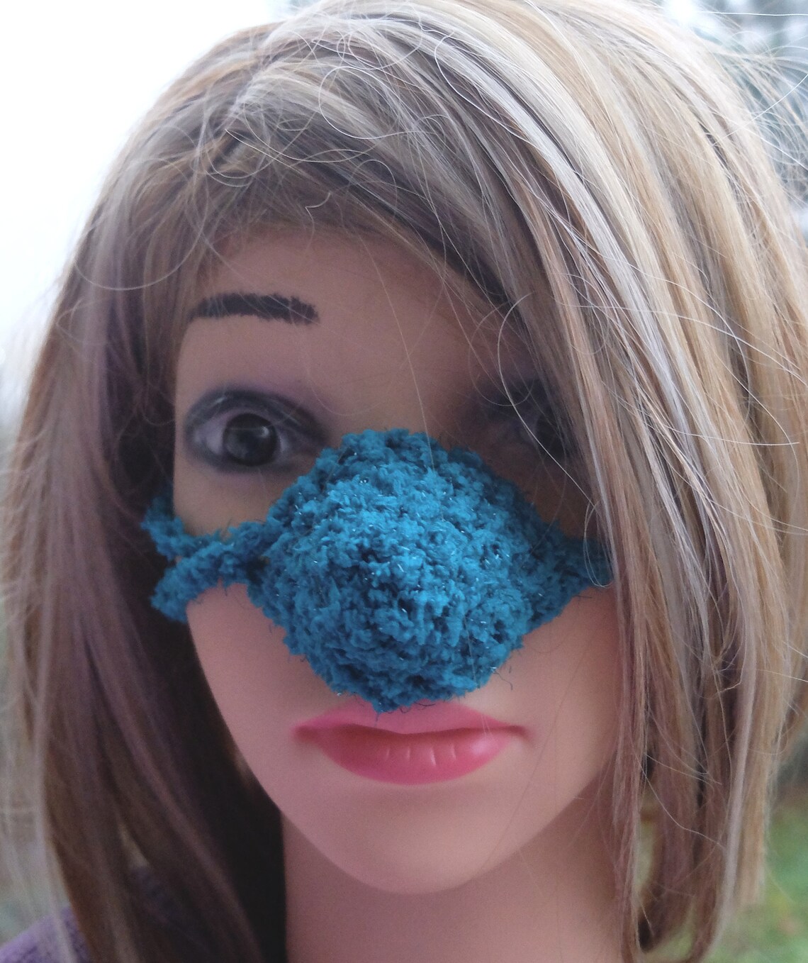 Cyan Nose Warmer Fluffy Face Heater Cold Nose Scarf Furry | Etsy