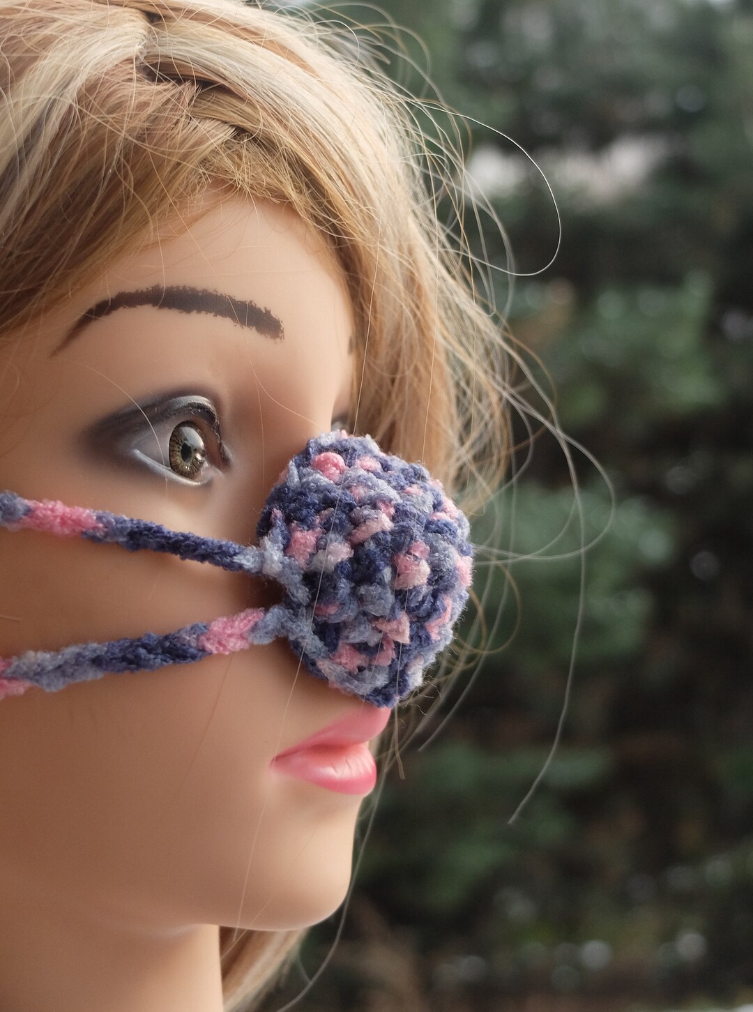 Lovely Nose Hat, Blue Pink Nose Warmer, Sweet Nosie, Cold Nose Heater ...