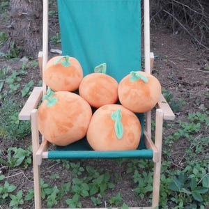 Velvet Mandarin Pillows, ONE Stuffed Tangerine, 3D Oversized Orange ...