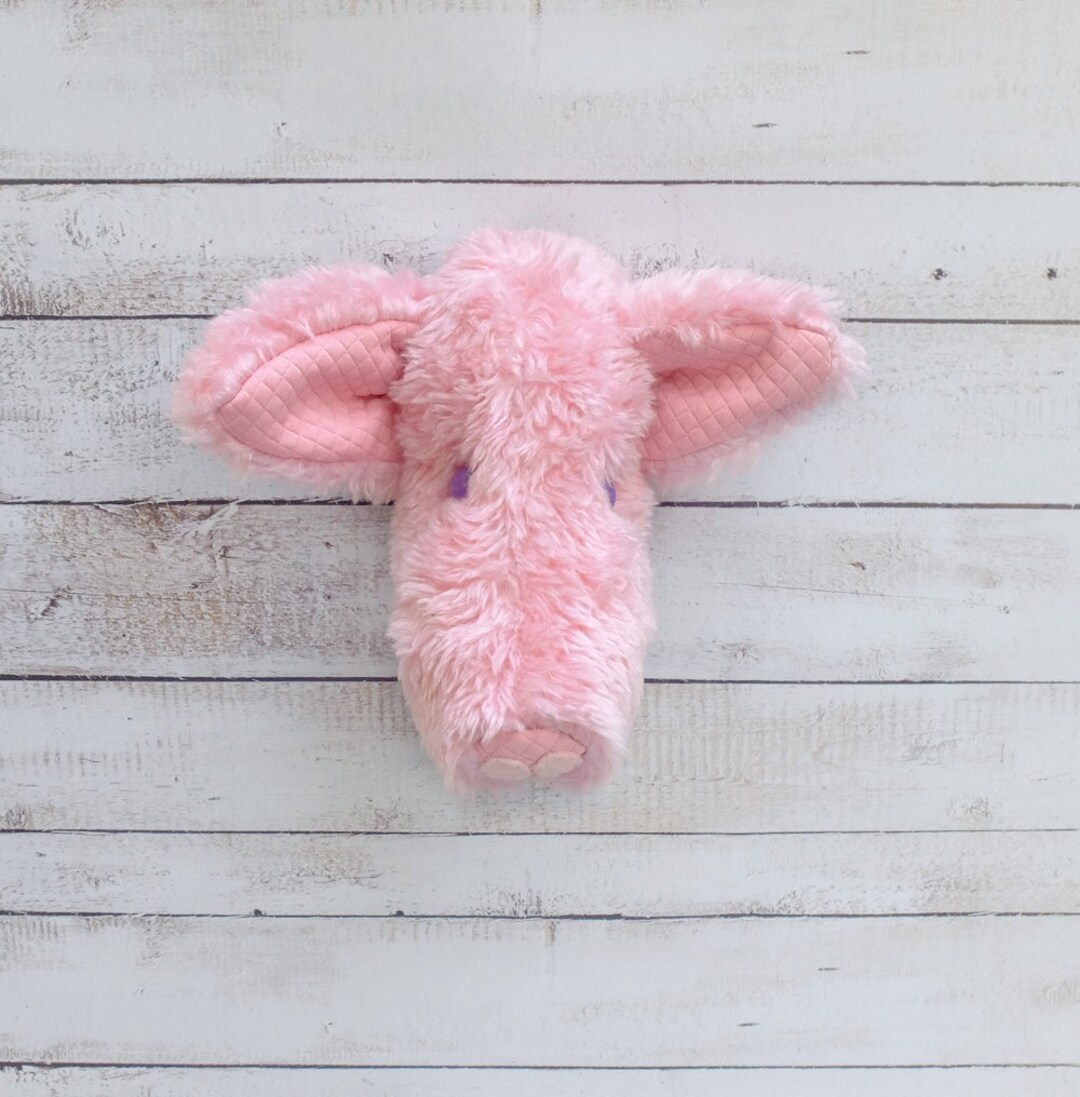 Faux Taxidermy, Pig Head, Soft Sculpture, Textile Head Trophy ...