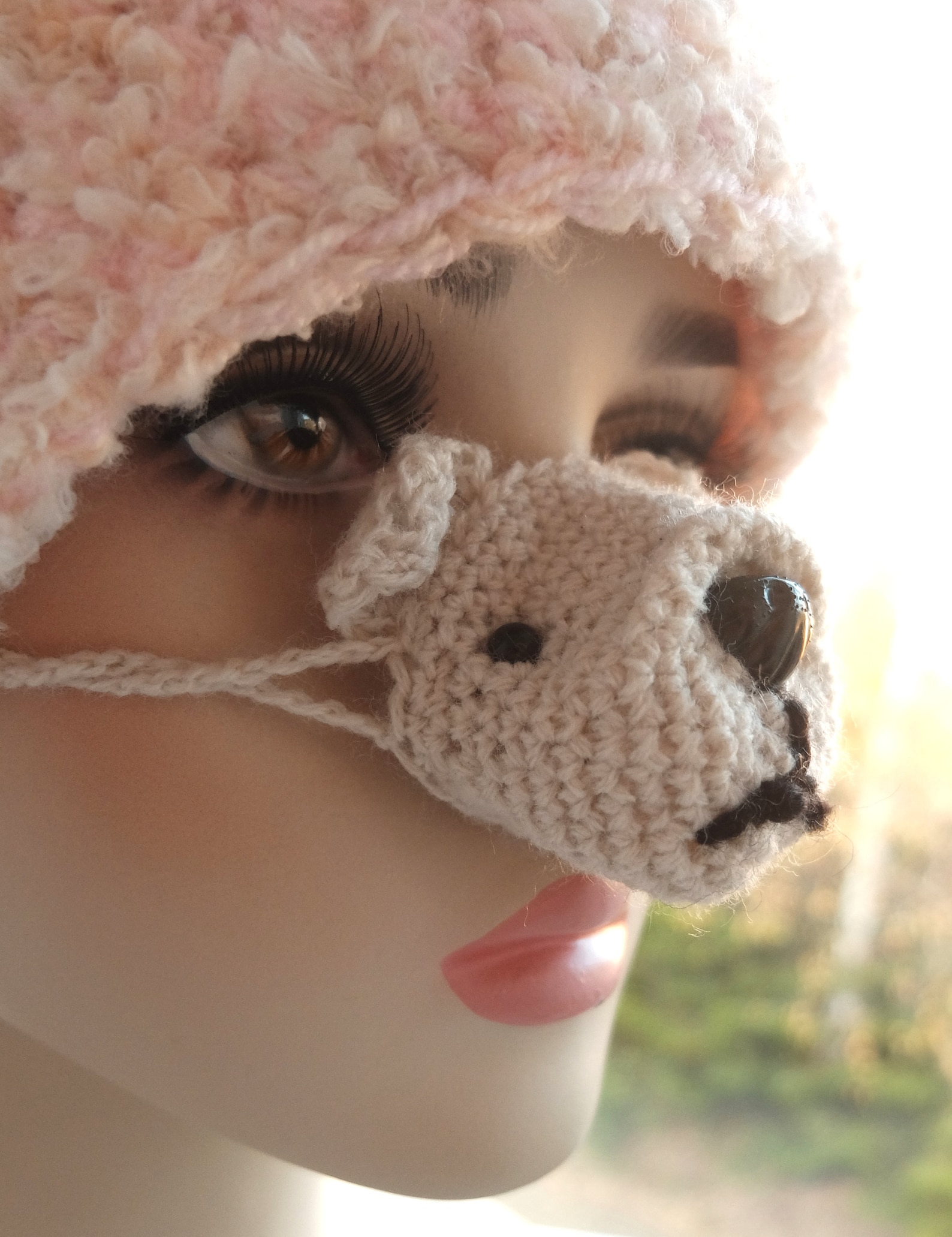Nose Warmer Dog Mask Animal Nose Protector Crochet Mongrel - Etsy