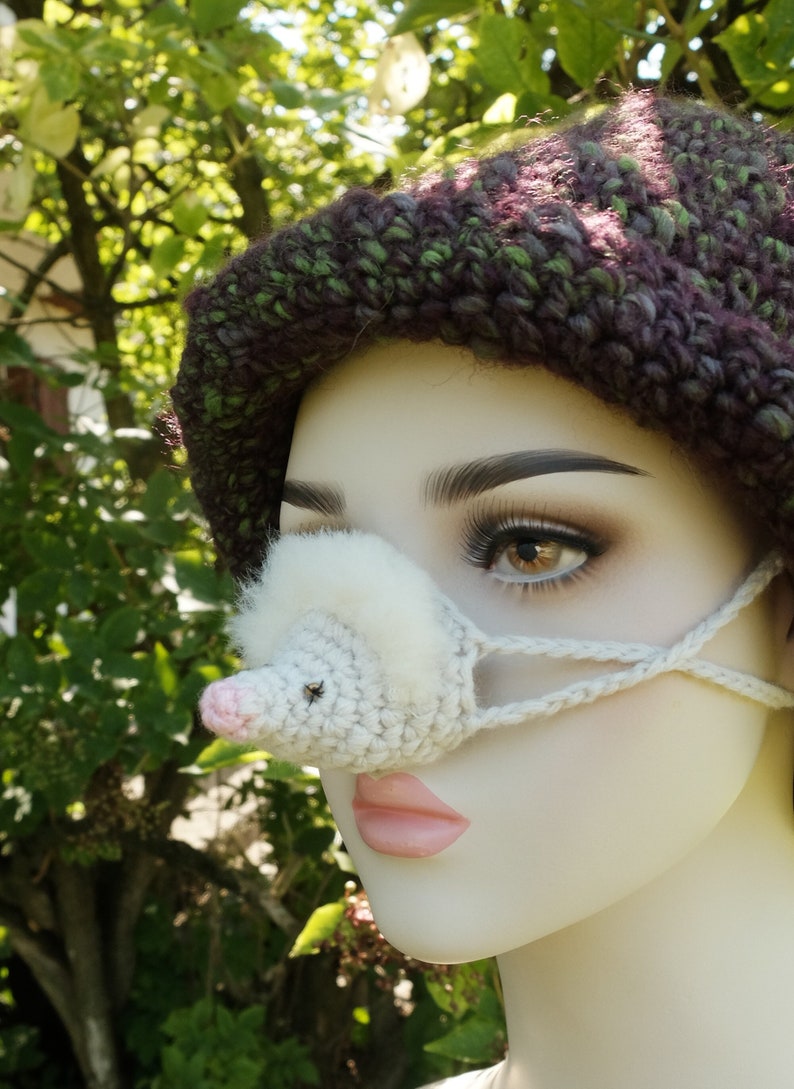 White Hedgehog Nose Warmer Nose Hat Outdoor Sporting Event - Etsy