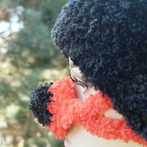 Black-red Nose Warmer, Plush Nose Cozy, Fluffy Nose Protector, Joke ...