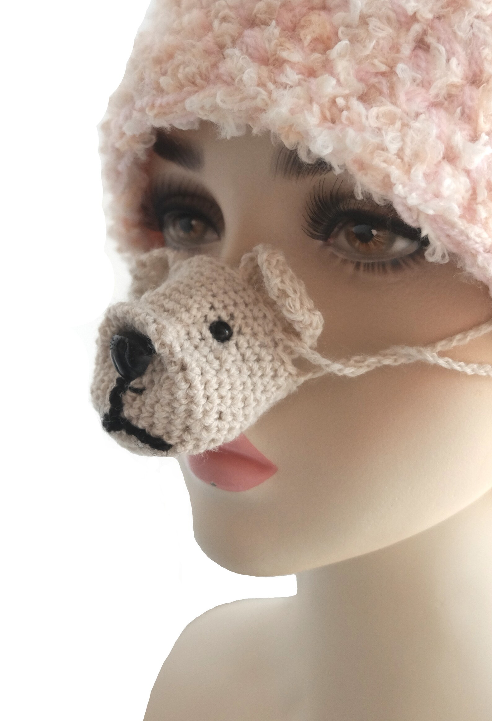 Nose Warmer Dog Mask Animal Nose Protector Crochet Mongrel - Etsy