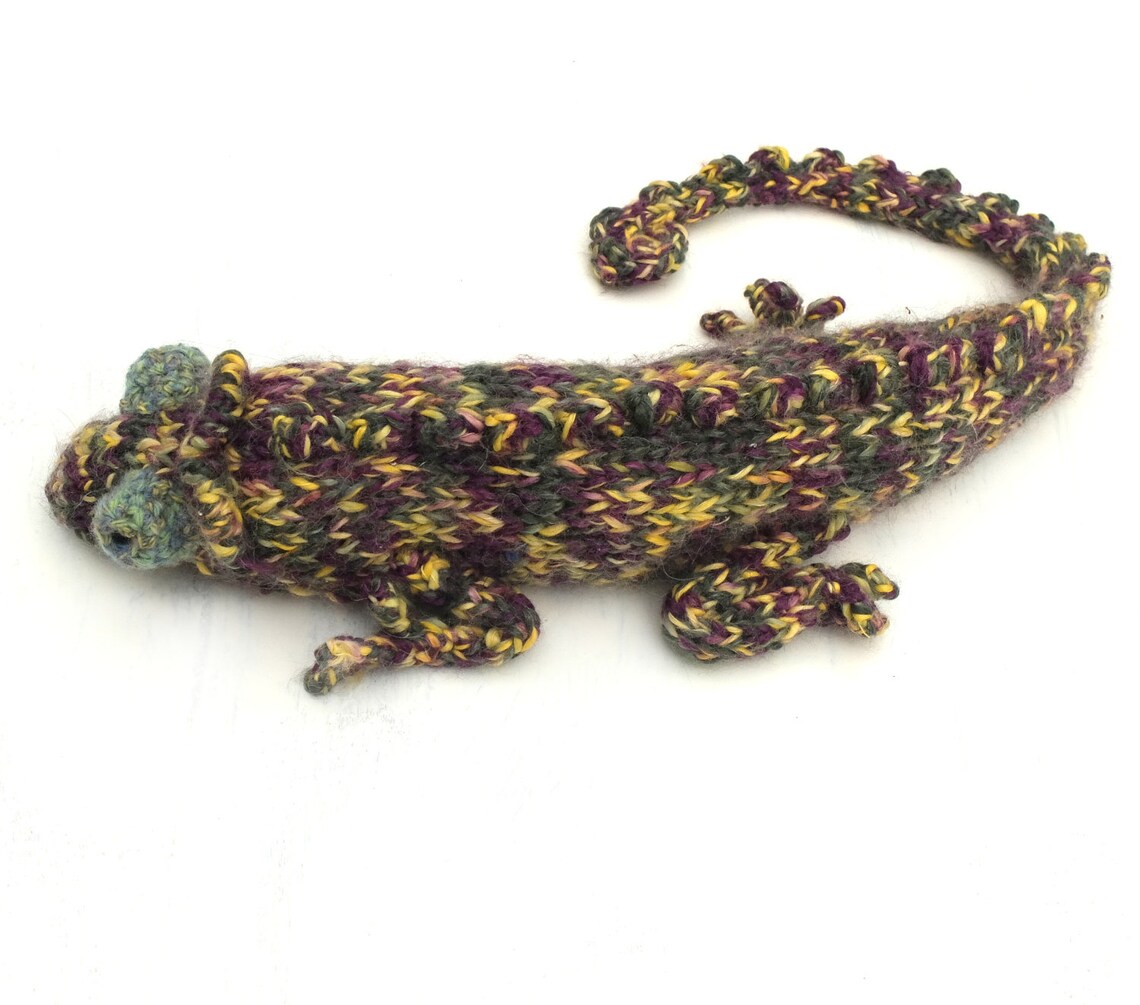 Green-yellow Lizard, Stuffed Chameleon, Soft Animal, Knitted Reptile ...