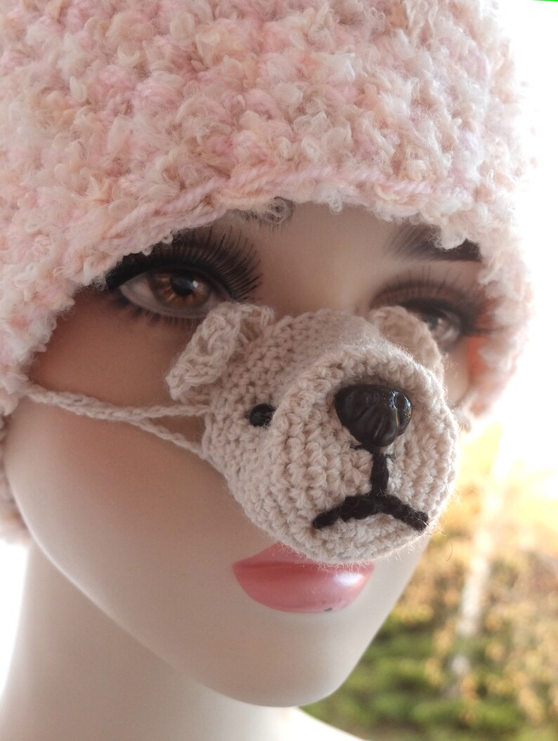 Nose Warmer Dog Mask Animal Nose Protector Crochet Mongrel - Etsy