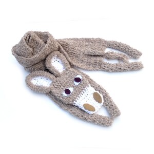 Crochet Donkey Scarf, Beige Burro, Animal Scarf, Soft Eeyore, Funny ...