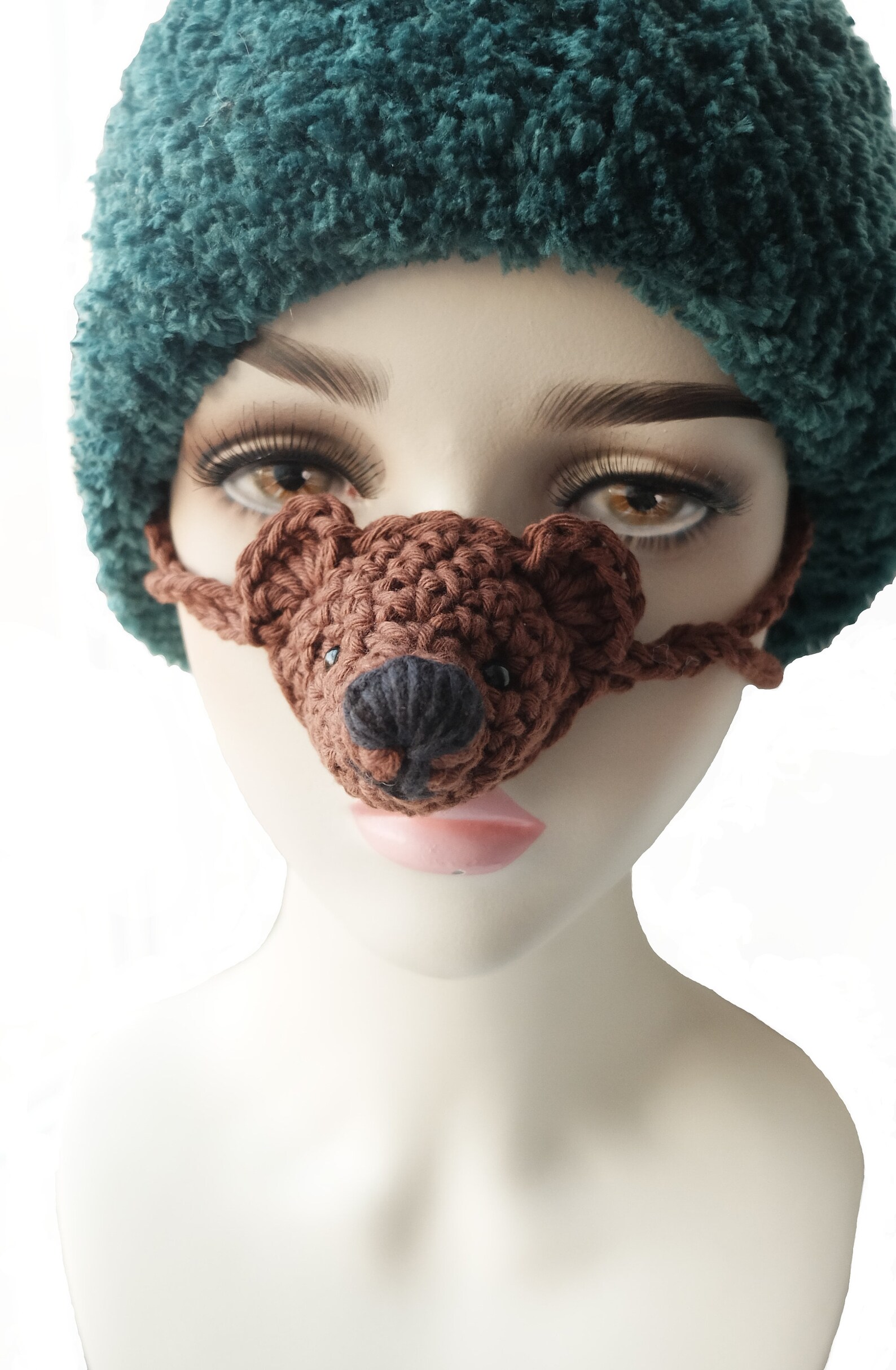 Brown Bear Cotton Nose Warmer Crochet Nose Heater Small - Etsy