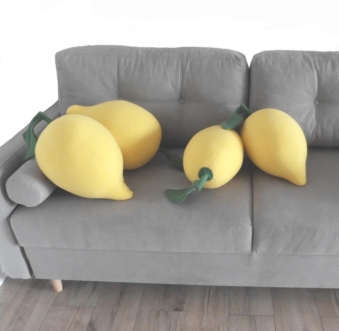 Giant Fleece Lemon, 3D Plush Fruit, Oversized Lime Pillow, Stuffed ...