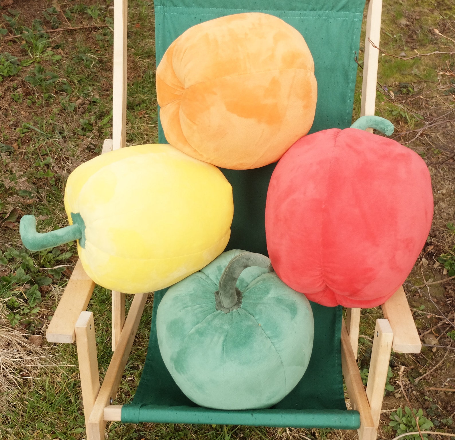 Yellow Pepper, Stuffed Velvet Pillow, Bell Pepper Cushion, Vegetable ...