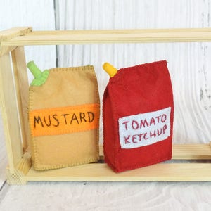 Realistic Felt Food, Felt Mustard Sachet, Pretend Food, Kitchen ...