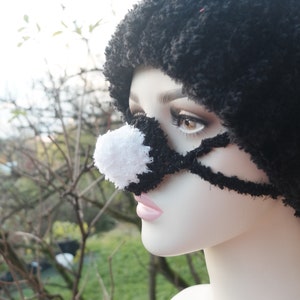 White Black Nose Warmer, Nose Sweater, Winter Accessory, Funny Gadget ...