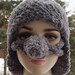 Gray Nose Warmer, Plush Nose Scarf, Fluffy Nose Hat, Crochet Nose Hat ...