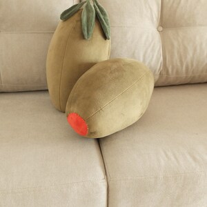 Large Pimento Olive, Stuffed Olive Pillow, Sofa Cushion, Plush Food ...