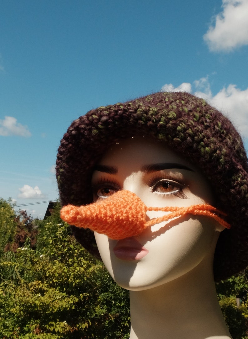 Snowman Nose Warmer, Carrot Nose Scarf, Long Orange Nose, Outdoor Face ...