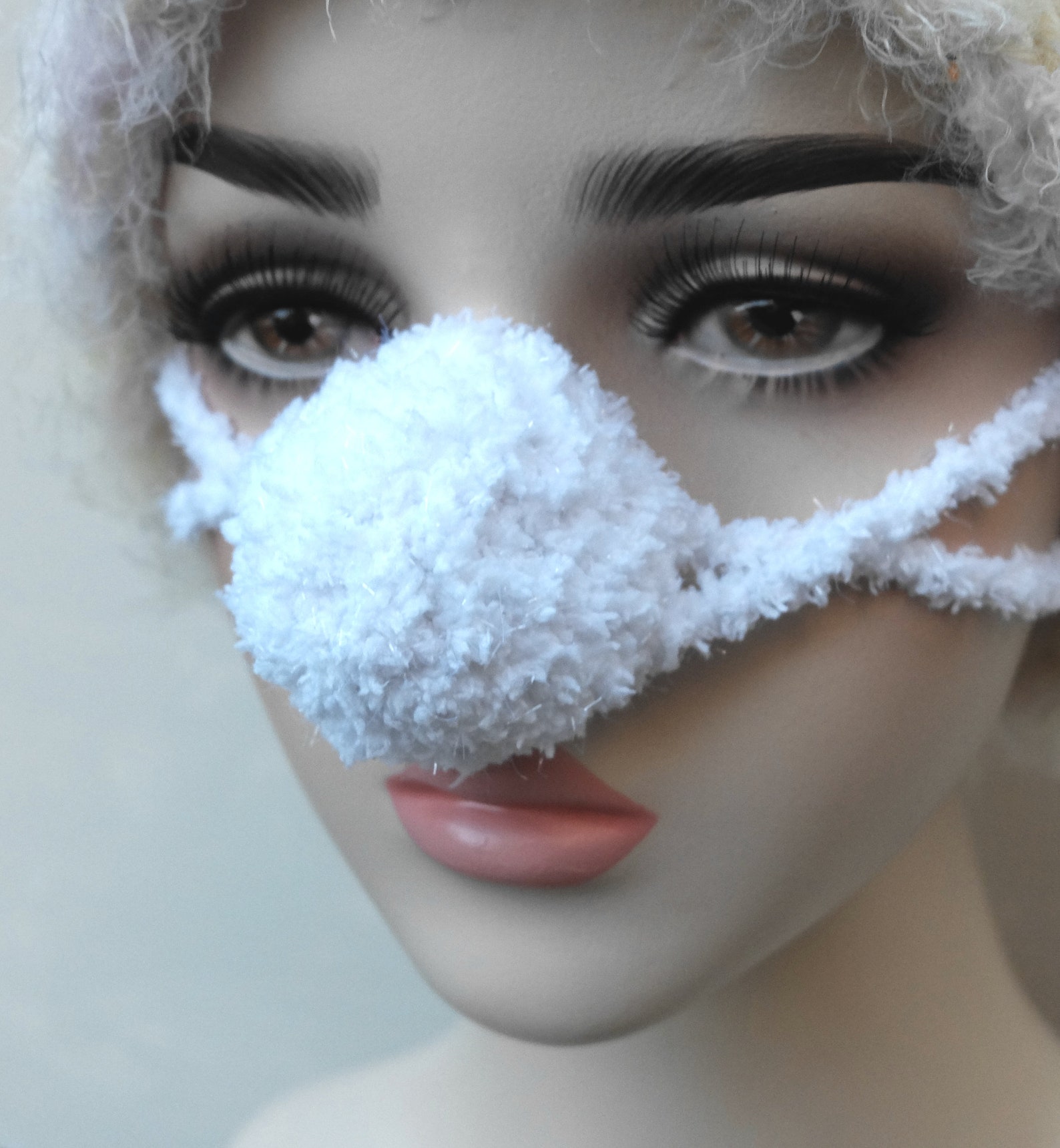Fluffy Nose Warmer Funny Face Heater Snow-white Nose Hat - Etsy