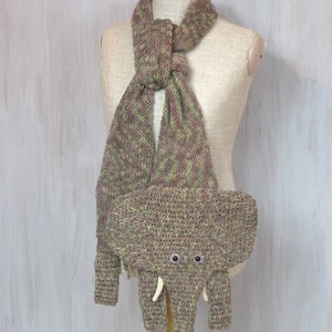 Knitted Crochet Elephant Shaped Scarf Very Long Animal - Etsy