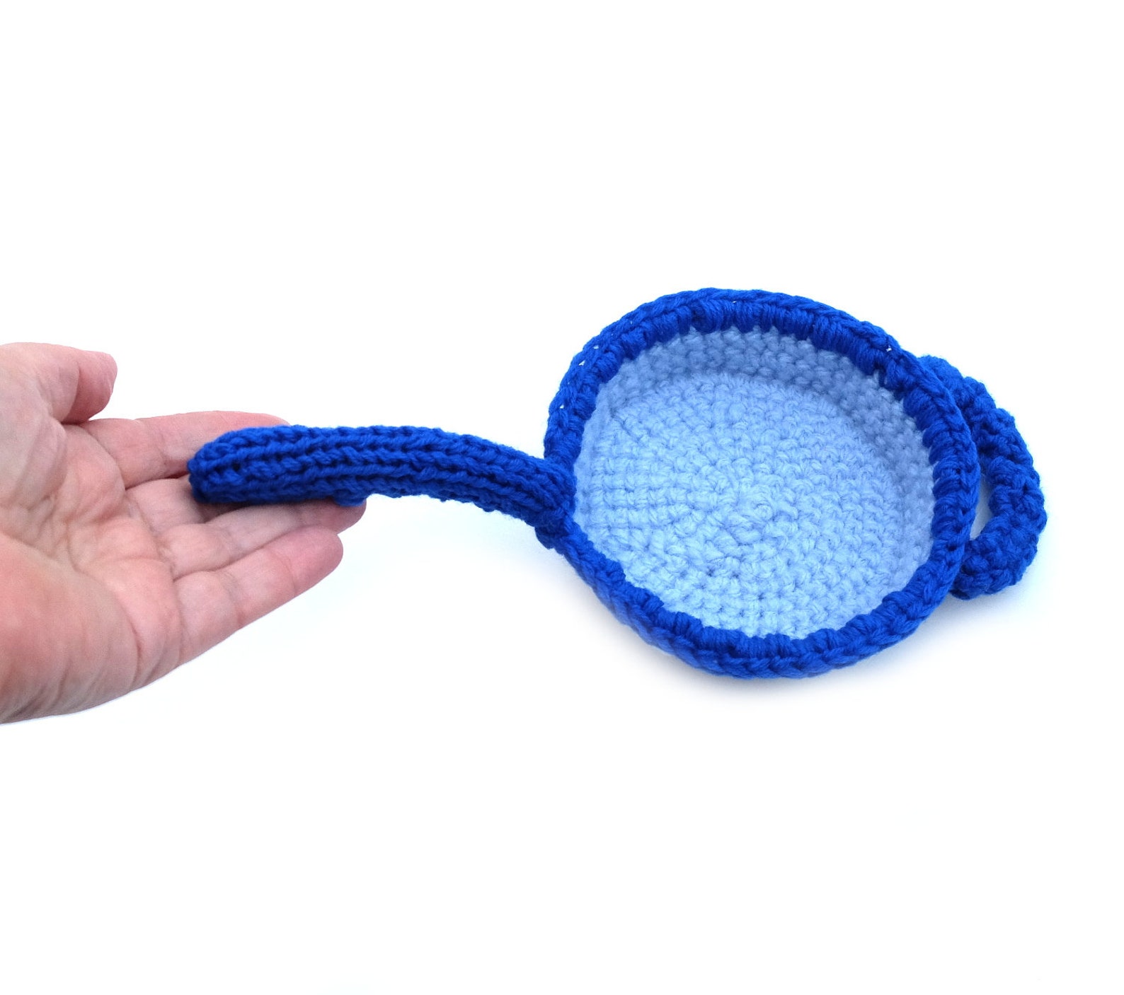 Blue Frying Pan Crochet Fry Pan Toy Saucepan Soft Dishes | Etsy