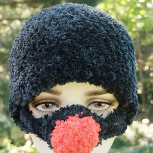 Red-black Nose Warmer, Plush Nose Protector, Joke Winter Gadget, Small ...
