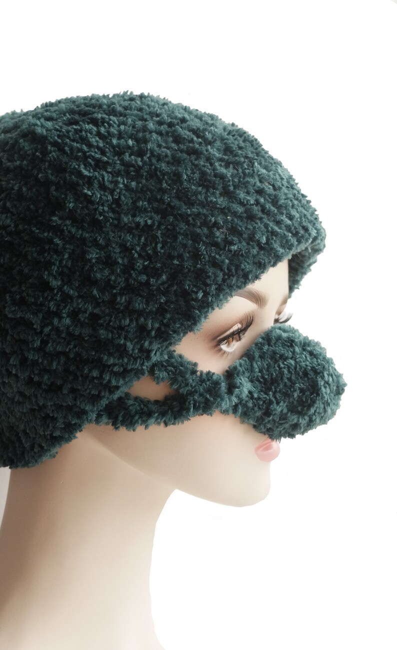 Plush Nose Warmer, Fluffy Nose Hat, Crochet Nose Hat, Funny Christmas ...