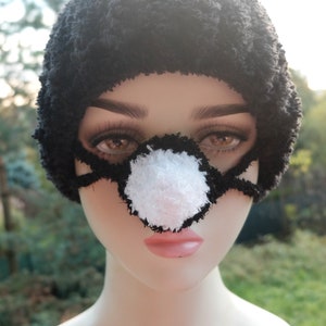 White Black Nose Warmer, Nose Sweater, Winter Accessory, Funny Gadget ...