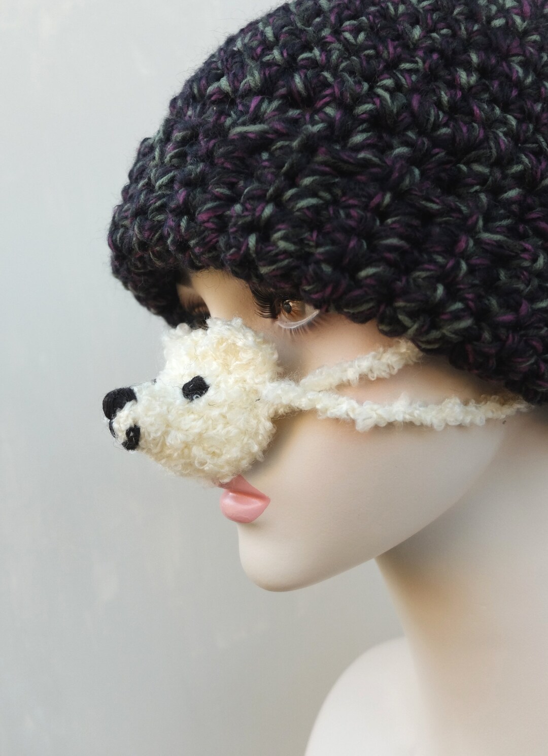 Animal Nose Warmer White Bear Fun Nose Cozy Nose Hat - Etsy