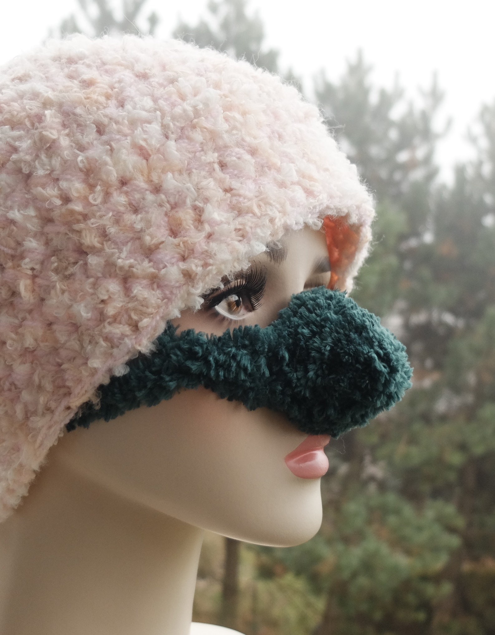 Plush Nose Warmer, Fluffy Nose Hat, Crochet Nose Hat, Funny Christmas ...