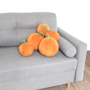 Velvet Mandarin Pillows, ONE Stuffed Tangerine, 3D Oversized Orange ...