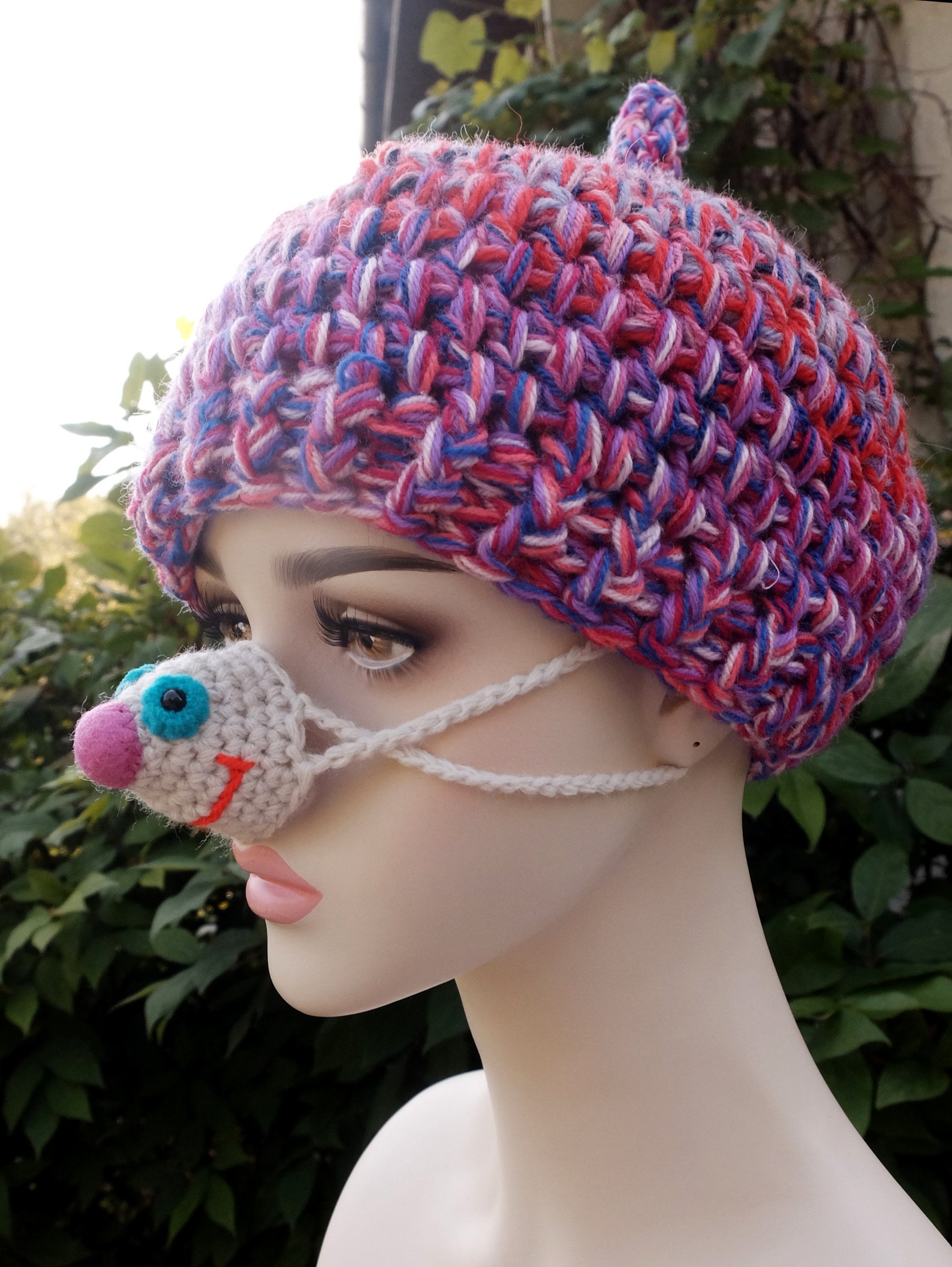 Smiling Nose Warmer Nose Cozy Funny Nose Hat Crochet Face - Etsy