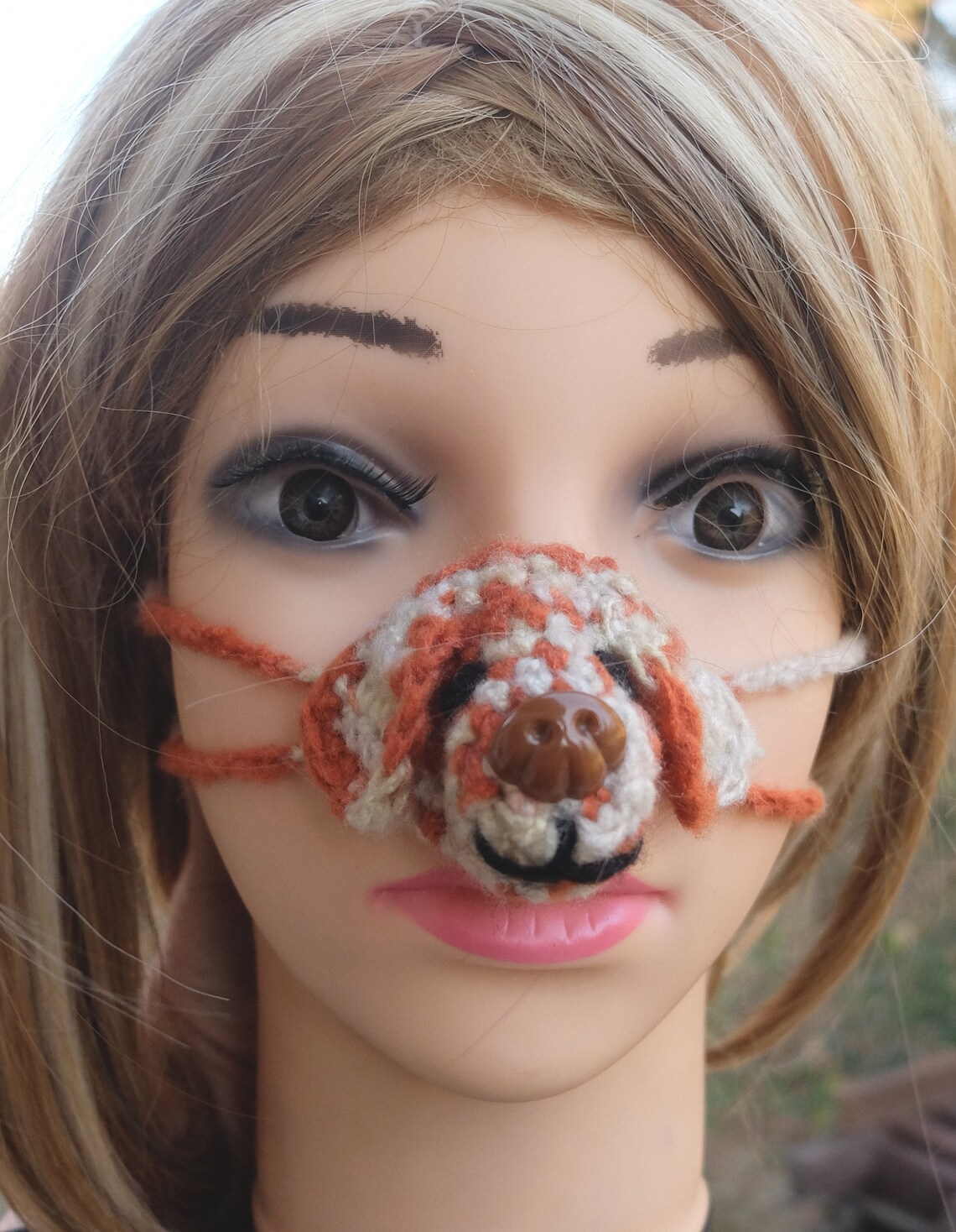 Pinto Dog Nose Warmer Piebald Doggie Crochet Nose Sweater | Etsy