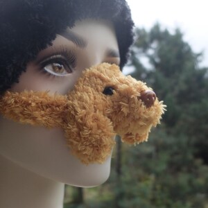 Fluffy Nose Warmer, Plush Nose Cozy, Funny Dog Head, Crochet Nose ...