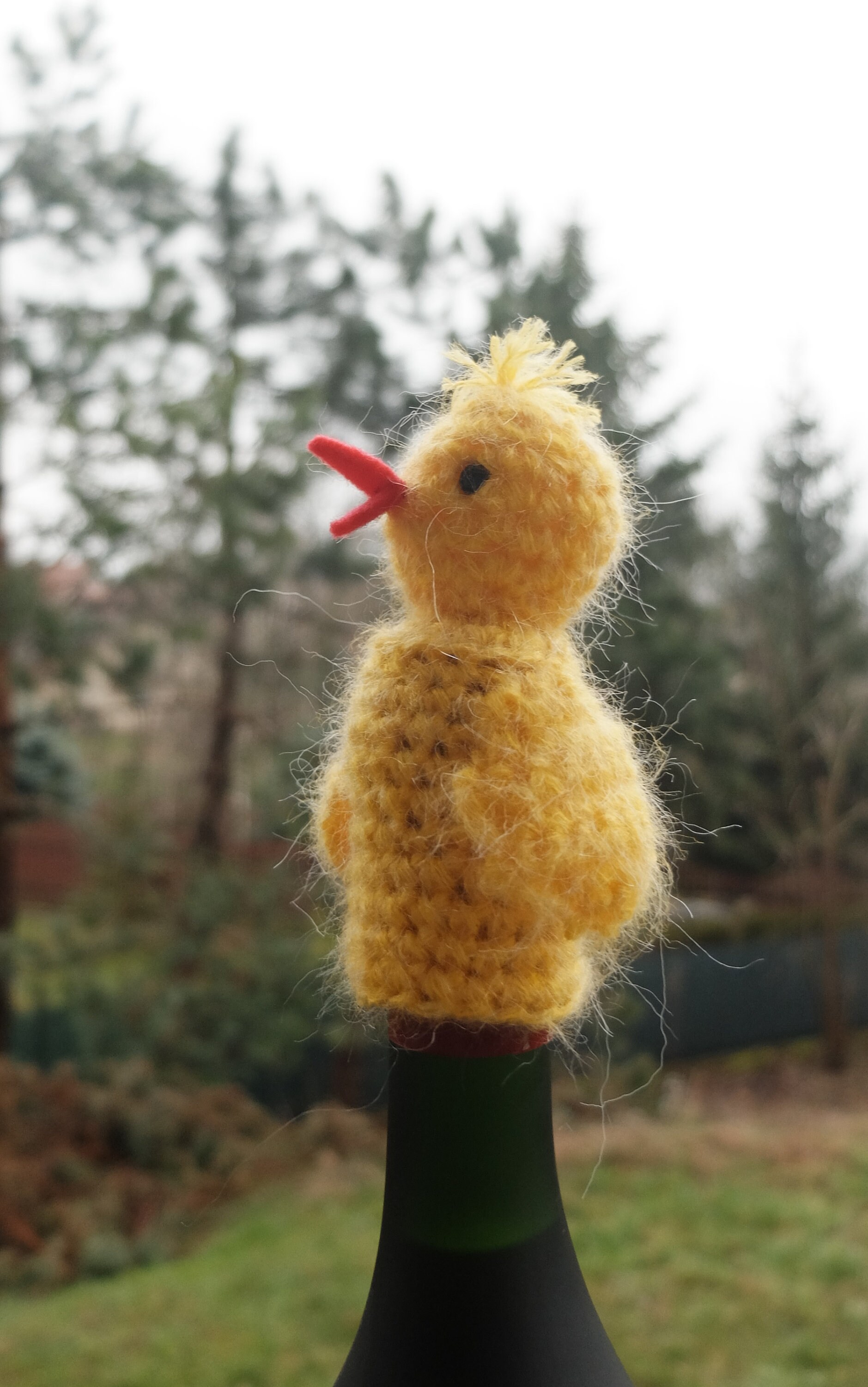 Easter Bottle Topper, Easter Gadget, Spring Table, Crochet Chicken ...