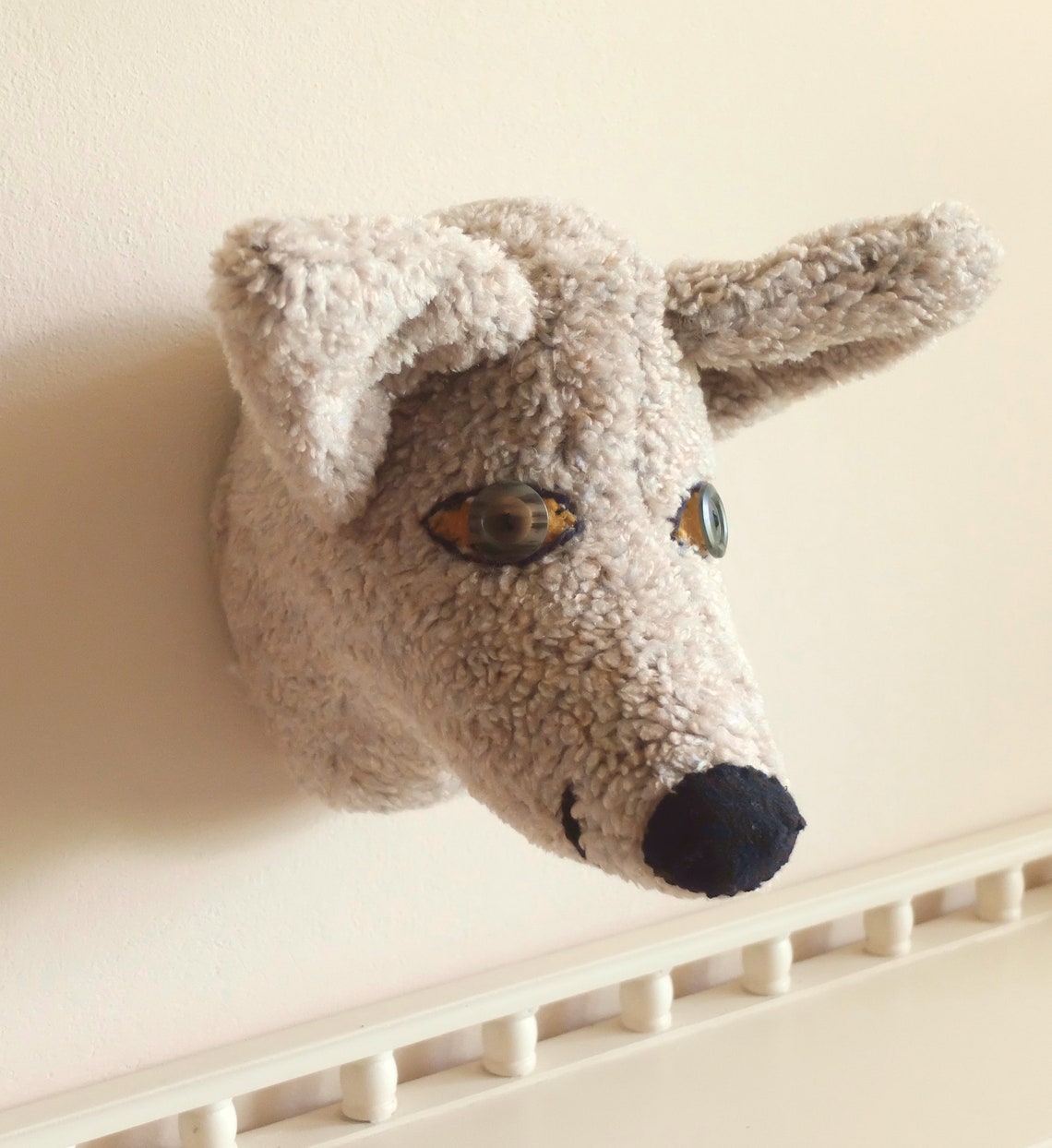 Wolf Head Art Faux Wolf Wall Mount Nursery Art Faux | Etsy