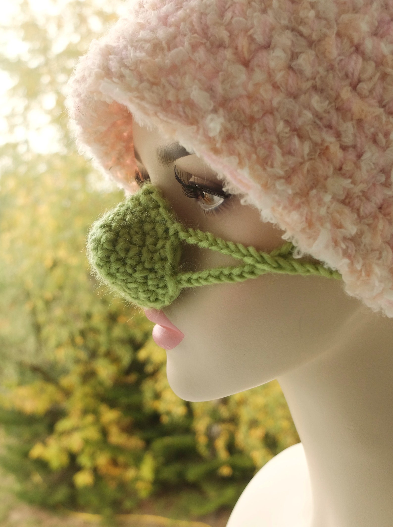 Green Nose Warmer Acrylic Nose Scarf Colorful Winter - Etsy