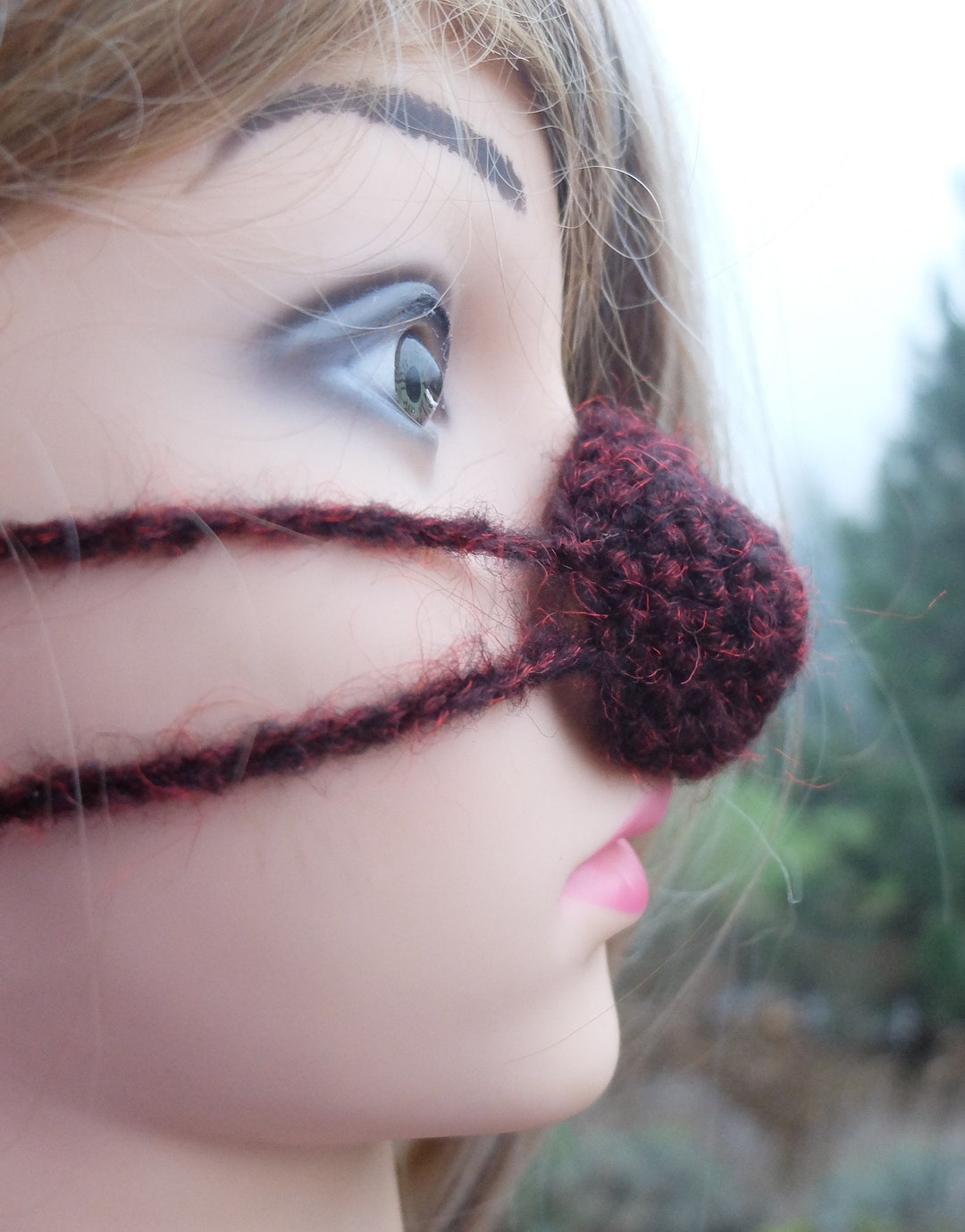 Dark Red Nose Warmer, Burgundy Nose Cap, Shiny Nose Protector, Cold ...