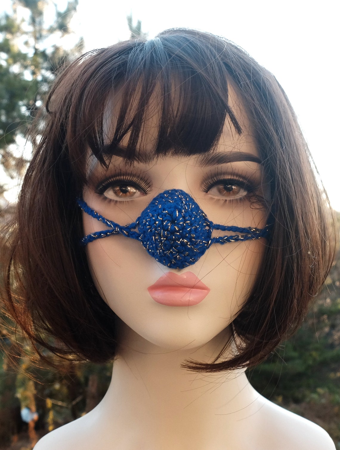 Glamour Nose Warmer Royal Blue and Gold Face Heater Cold - Etsy