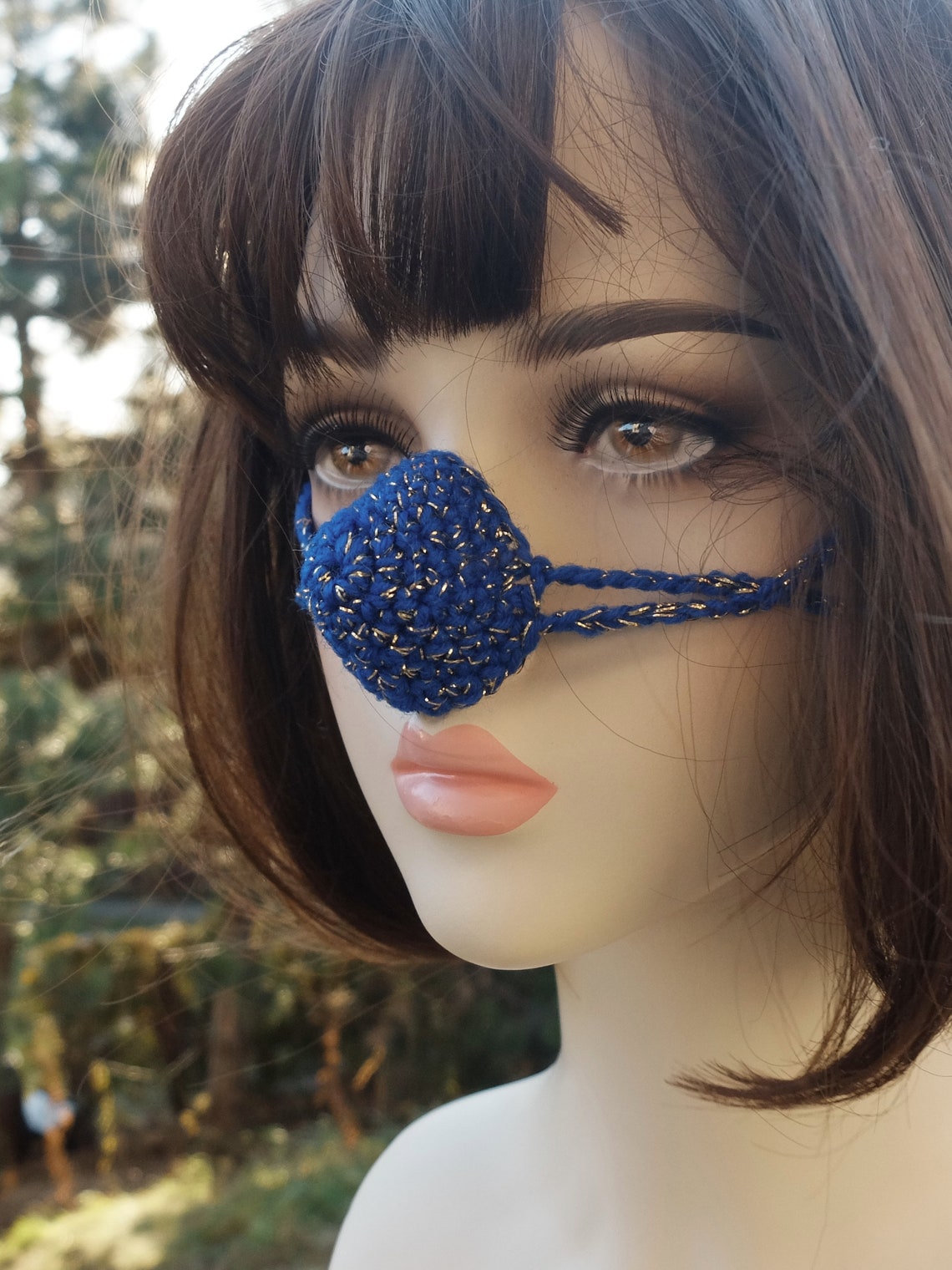 Glamour Nose Warmer Royal Blue and Gold Face Heater Cold - Etsy