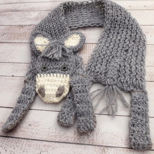 Gray Donkey Scarf for Toddler Animal Scarf Eeyore Scarf - Etsy