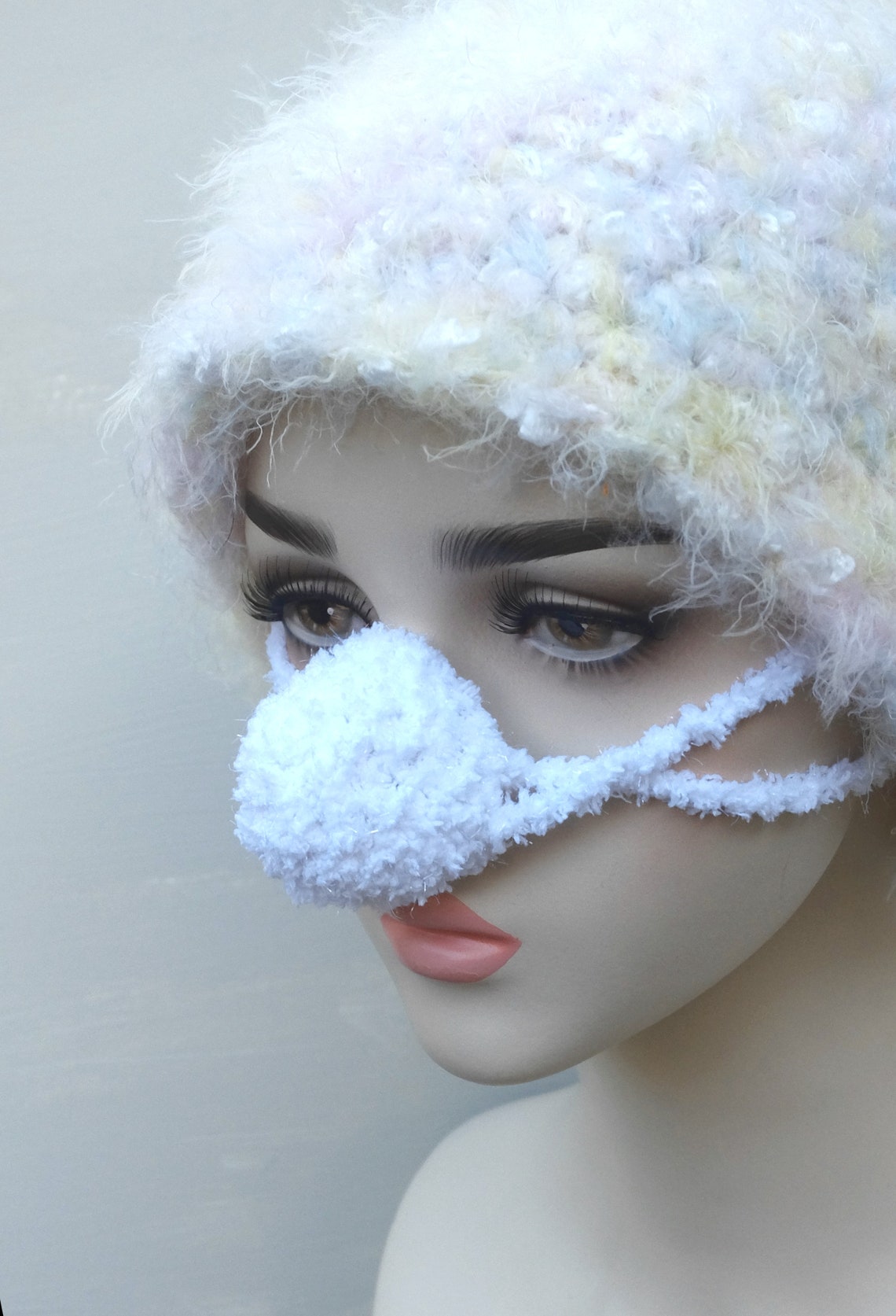 Fluffy Nose Warmer Funny Face Heater Snow-white Nose Hat | Etsy