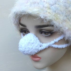 Fluffy Nose Warmer, Funny Face Heater, Snow-white Nose Hat, Perfect ...